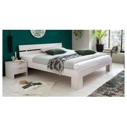 Betten Duscher Weißes Bett 200x200 cm aus massiver Kernbuche - Tanu