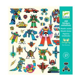 Djeco Metallic-Sticker ROBOTER 160-teilig