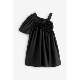 next Partykleid One-Shoulder-Kleid mit Ansteckblume (1-tlg)