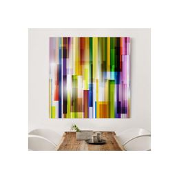 Bilderdepot24 Leinwandbild Abstrakt Modern Rainbow Cubes bunt Bild auf Leinwand Groß XXL