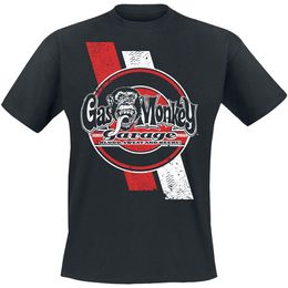 Gas Monkey Garage Red And White Stripes T-Shirt schwarz in L