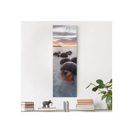 Bilderdepot24 Leinwandbild Strand Meer Modern Natur Neuseeland rot Bild auf Leinwand Groß XXL