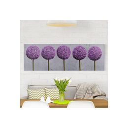 Bilderdepot24 Leinwandbild Blumen Modern Natur Allium Kugel-Blüten lila Bild auf Leinwand XXL