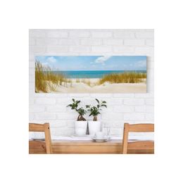 Bilderdepot24 Leinwandbild Strand Natur Modern der Nordsee blau beige Bild auf Leinwand Groß XXL