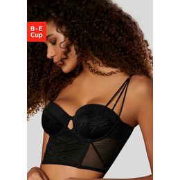 Lascana Corsage schwarz Gr. 85 Cup D für Damen. Mit Balconnet. Figurbetont