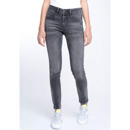 Gang Skinny-fit-Jeans 94MORA mit 3-Knopf-Verschluss und Passe vorne, schwarz