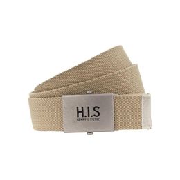 H.I.S. H.I.S Stoffgürtel Bandgürtel mit H.I.S Logo auf der Koppelschließe, weiß
