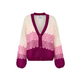 Sidona Strickjacke Damen Gr&ouml;&szlig;e XS/S ecru / lila / helllila / rotviolett