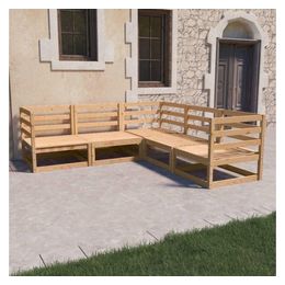 furnicato Garten-Essgruppe 5-tlg. Garten-Lounge-Set Massivholz Kiefer