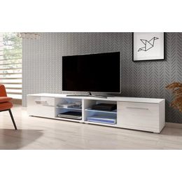 DB-Möbel Lowboard TV-Lowboard EDEN DOUBLE mit LED-Beleuchtung in Blau 200 cm