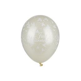 Papstar Luftballon Papstar 30 Luftballons Ø 29 cm elfenbein "Just Married" metallic