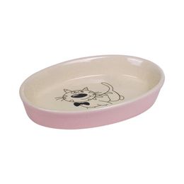 Nobby Futterbehälter Katzen Keramik Schale oval pink/beige
