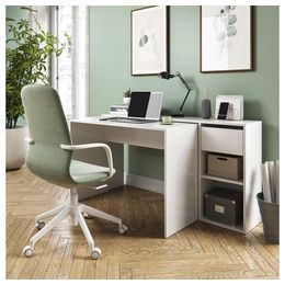 VICCO Schreibtisch Computertisch ausziehbar Arbeitstisch BEN Weiß