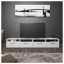 VICCO Lowboard Fernsehschrank Sideboard DIEGO Weiß Hochglanz 2-er Set