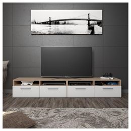VICCO Lowboard Fernsehschrank Sideboard DIEGO Sonoma / Weiß 2-er Set