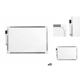 Pincello Tafel Magnetisches Whiteboard mit Marker Weiß Aluminium 20 x 30 cm 12 Stück