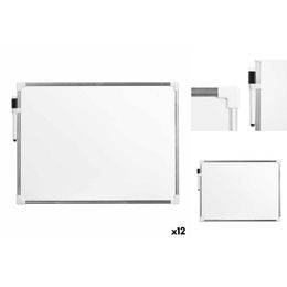Pincello Tafel Magnetisches Whiteboard mit Marker Weiß Aluminium 30 x 40 cm 12 Stück