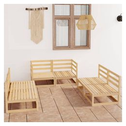 furnicato Garten-Essgruppe 6-tlg. Garten-Lounge-Set Massivholz Kiefer