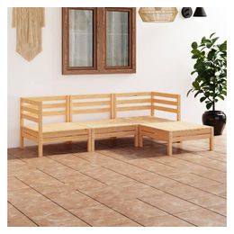 furnicato Garten-Essgruppe 4-tlg. Garten-Lounge-Set Massivholz Kiefer