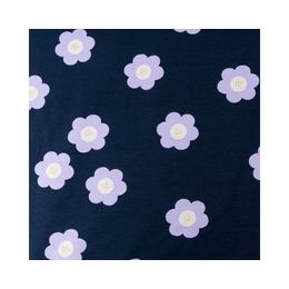SCHÖNER LEBEN. SCHÖNER LEBEN. Stoff French Terry Sommersweat BIG FLOWERS Blumen dkl. blau lila 1