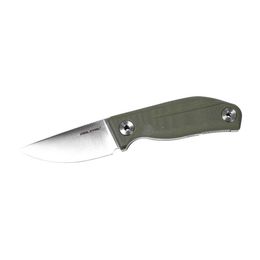 Real Steel Universalmesser Real Steel CVX-80 Green feststehendes Messer mit Lederscheide