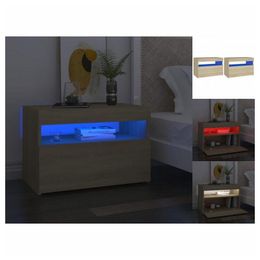 vidaXL Nachttisch Nachttische mit LED-Leuchten 2 Stk Sonoma-Eiche 60x35x40 cm