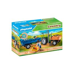 Playmobil® Konstruktionsspielsteine Traktor mit Hänger