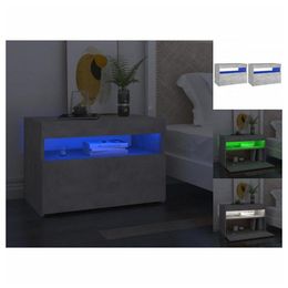 vidaXL Nachttisch Nachttische mit LED-Leuchten 2 Stk Betongrau 60x35x40 cm