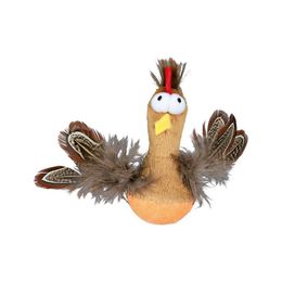Trixie Tier-Intelligenzspielzeug Steh-auf-Huhn mit Federn und Sound