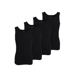 Tom Tailor Unterhemd Tom Tailor Herren Tank-Top schwarz uni 4er Pack (4-St)