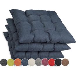 sunnypillow Stuhlkissen 4er Set Stuhlkissen mit Bändern Ontario