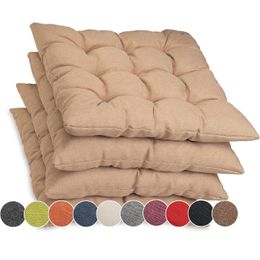 sunnypillow Stuhlkissen 4er Set Stuhlkissen mit Bändern Ontario