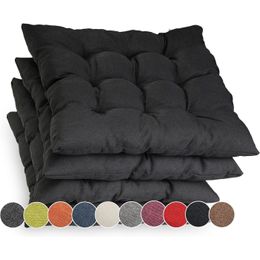 sunnypillow Stuhlkissen 4er Set Stuhlkissen mit Bändern Ontario