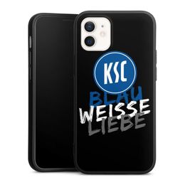 DeinDesign iPhone 12 mini Handy Premium Silikon H&uuml;lle Handyh&uuml;lle schwarz Case Ksc Karlsruher Sc Official Licensed Product Silikon Premium Case