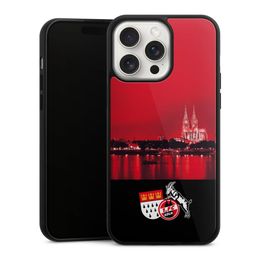 DeinDesign iPhone 15 Pro Max Handy Gallery Case Handyh&uuml;lle 9H Geh&auml;rtetes Glas R&uuml;ckseite H&uuml;lle 1. Fc K&ouml;ln Skyline Official Licensed Product Gallery Case