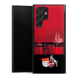 DeinDesign Galaxy S22 Ultra Handy Silikon H&uuml;lle Case schwarz Handyh&uuml;lle 1. Fc K&ouml;ln Skyline Official Licensed Product