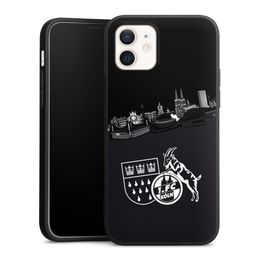 DeinDesign iPhone 12 Handy Premium Silikon H&uuml;lle Handyh&uuml;lle schwarz Case Skyline Official Licensed Product 1. Fc K&ouml;ln Silikon Premium Case