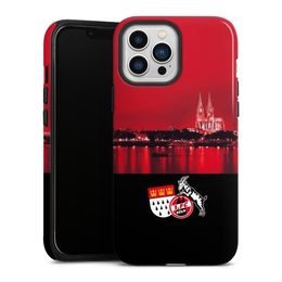 DeinDesign iPhone 13 Pro Max Handy Panzer Handyh&uuml;lle robuste Outdoor H&uuml;lle Schutzh&uuml;lle gl&auml;nzend 1. Fc K&ouml;ln Skyline Official Licensed Product Tough Case