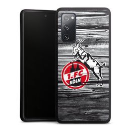 DeinDesign Galaxy S20 FE Handy Premium Silikon H&uuml;lle Handyh&uuml;lle schwarz Case 1. Fc K&ouml;ln Official Licensed Product Wooden Look Silikon Premium Case