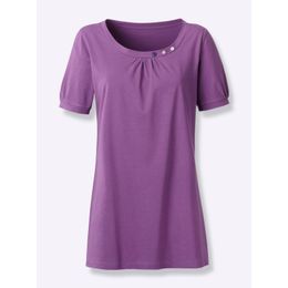 Heine Damen Longshirt, Lila, Gr. 54, T-Shirts, 100% Baumwolle