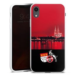 DeinDesign iPhone Xr Handy Silikon H&uuml;lle Case wei&szlig; Handyh&uuml;lle 1. Fc K&ouml;ln Skyline Official Licensed Product Silikon Case
