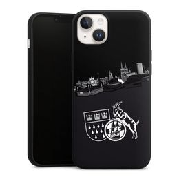 DeinDesign iPhone 14 Handy Premium Silikon H&uuml;lle Handyh&uuml;lle schwarz Case Skyline Official Licensed Product 1. Fc K&ouml;ln Silikon Premium Case