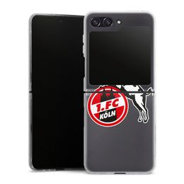DeinDesign Galaxy Z Flip 5 Handy Hard Case Schutzh&uuml;lle transparent Smartphone Handy H&uuml;lle Transparent 1. Fc K&ouml;ln Logo Hard Case