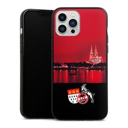 DeinDesign iPhone 13 Pro Max Handy Silikon H&uuml;lle Case schwarz Handyh&uuml;lle 1. Fc K&ouml;ln Skyline Official Licensed Product