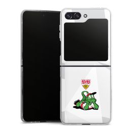 DeinDesign Galaxy Z Flip 5 Handy Hard Case Schutzh&uuml;lle transparent Smartphone Handy H&uuml;lle Vfb Stuttgart Official Licensed Product Mascot Hard Case
