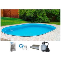 my POOL BWT Ovalpool Premium (Set), 5-tlg., BxLxH: 800x400x135 cm, blau|weiß