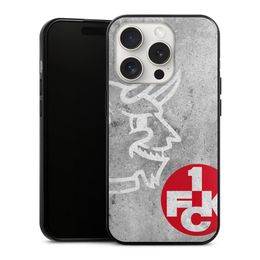 DeinDesign iPhone 15 Pro Handy Slim Case extra d&uuml;nn Silikon Handyh&uuml;lle schwarz H&uuml;lle 1. Fck Devil 1. Fc Kaiserslautern Silikon Slim Case