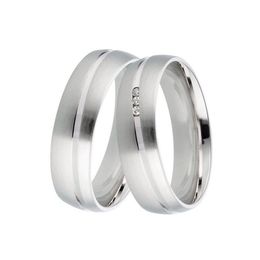 DOOSTI Trauring Schmuck Geschenk Silber 925 Trauring Ehering Partnerring LIEBE, Made in Germany, wahlweise mit oder ohne Brillanten, silberfarben