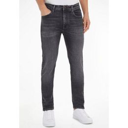 Tommy Hilfiger 5-Pocket-Jeans SLIM BLEECKER PSTR mit Tommy Hilfiger Leder-Batch am hinteren Bundabschluss, grau