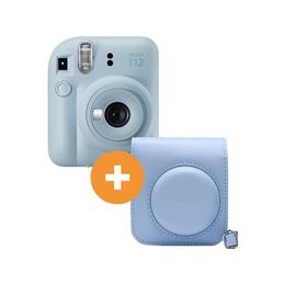 Fujifilm INSTAX mini 12 Travel Set Sofortbildkamera, Pastel Blue